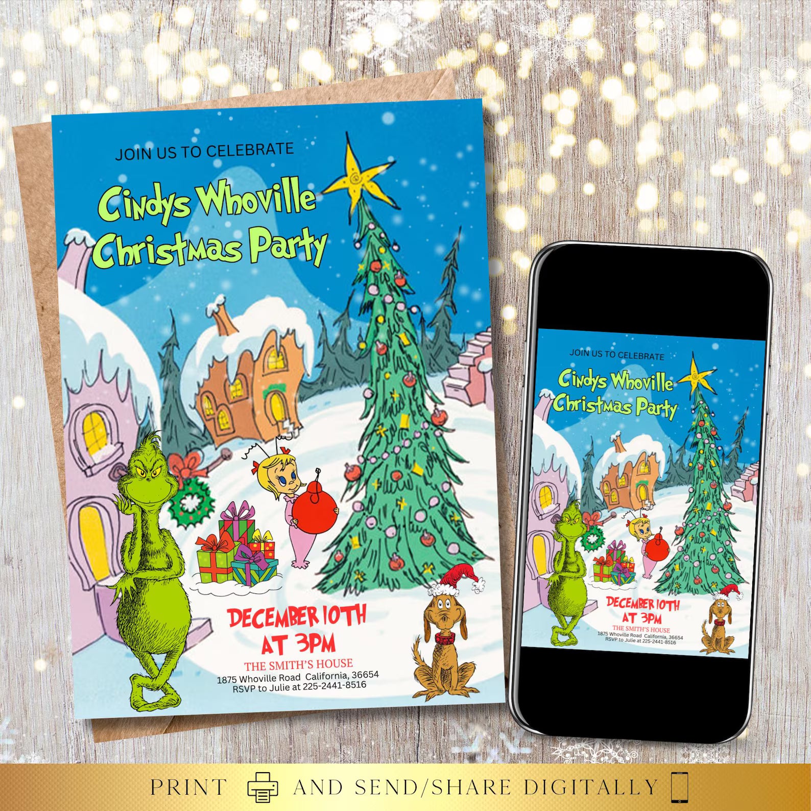 Editable Christmas Party Invite | Digital and Printable – WithLoveCW